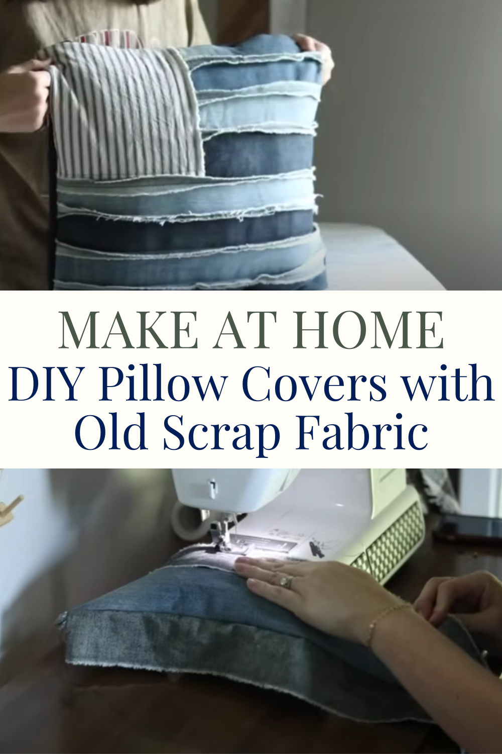 Quick DIY Simple Pillow Cover Sewing Project Using Old Scraps - Rustic ...